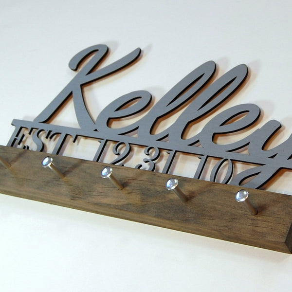 Wedding key holder Family Name and Established Date - Pinecone Home