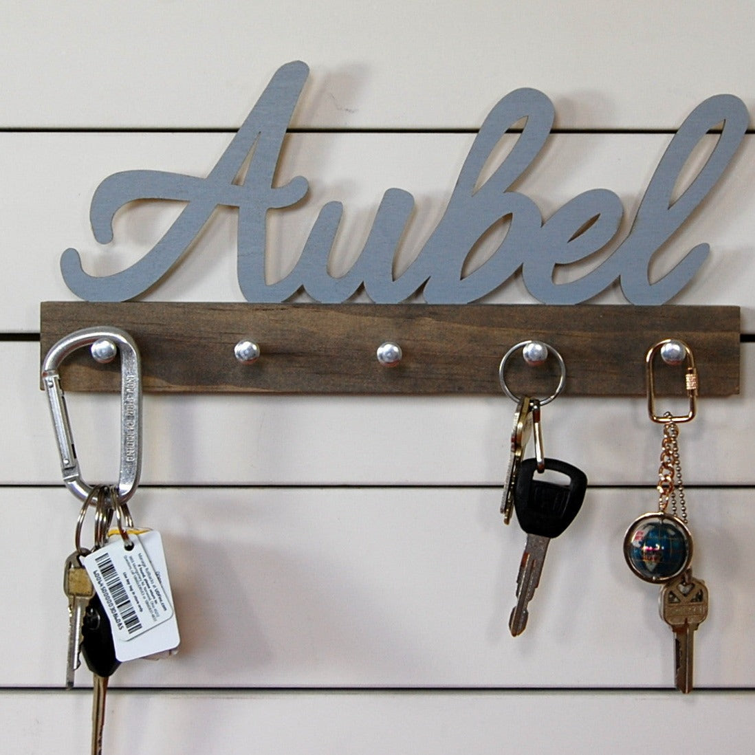 Personalized Name Key Holder Modern Script Font - Pinecone Home